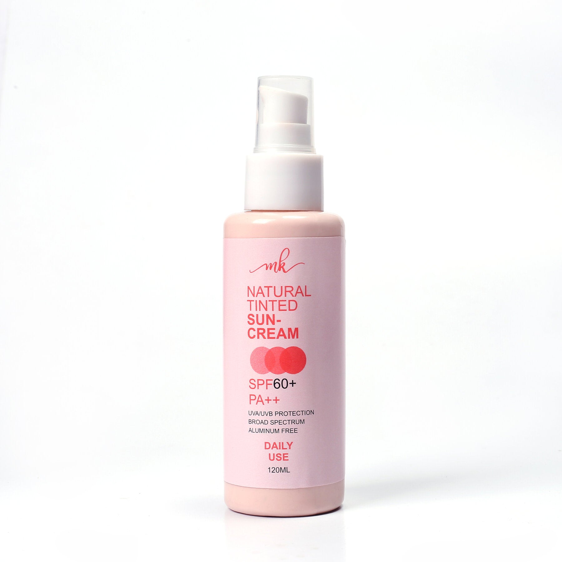 Natural Tinted Sun-Cream SPF60+ PA++ - 120ML – MK Cosmetics Pakistan