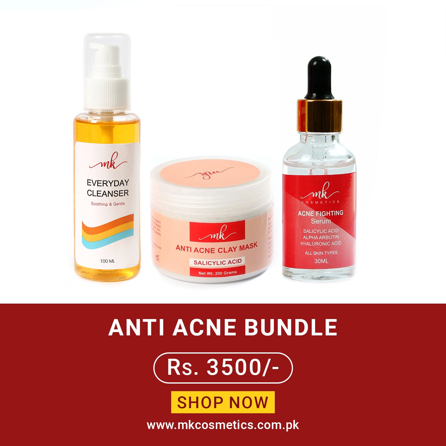 Anti Acne Bundle – MK Cosmetics Pakistan