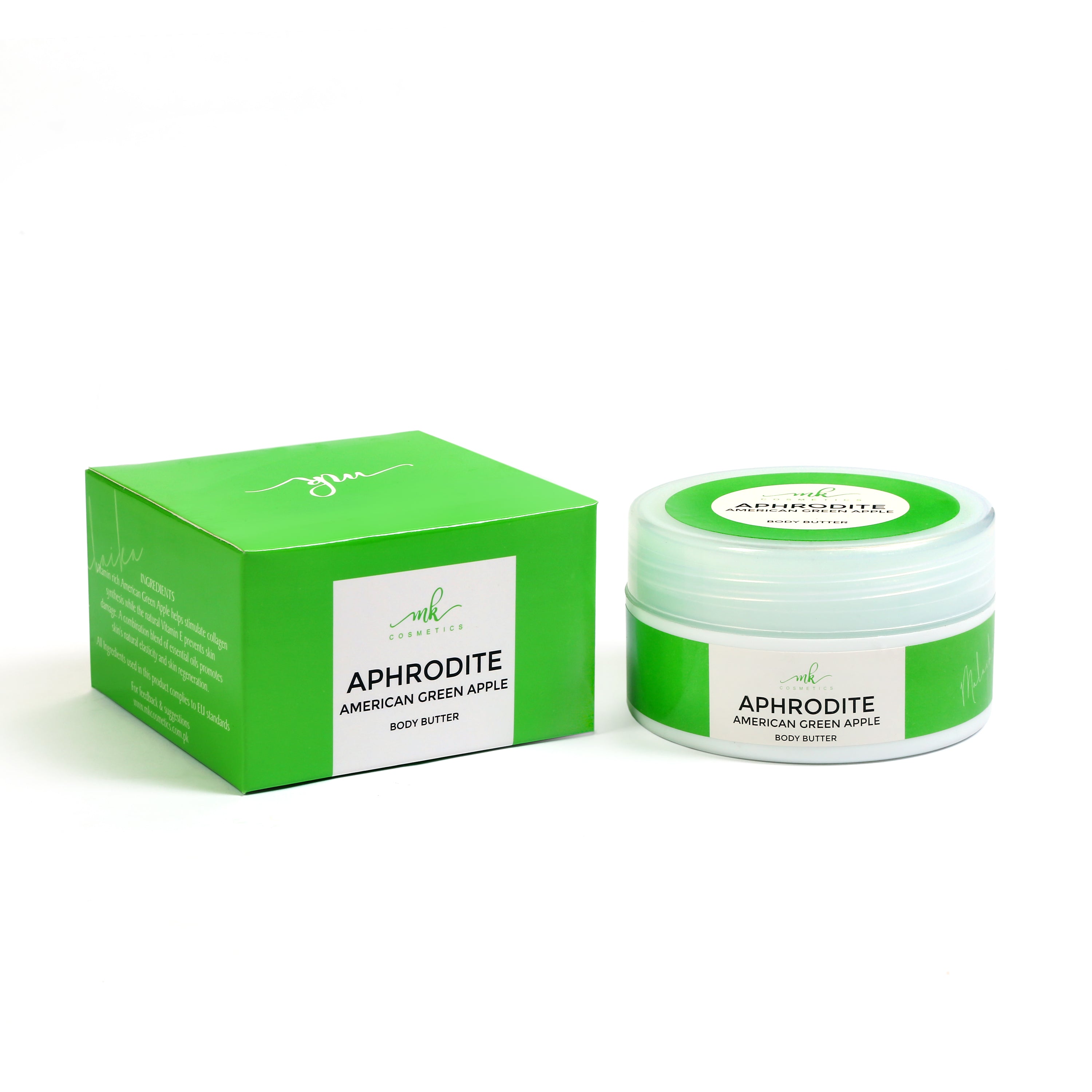 Aphrodite American Green Apple Body Butter-135GM – MK Cosmetics Pakistan